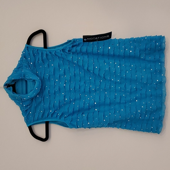 Notations | Tops | Notations High Neck Dressy Tank Top With Silver ...